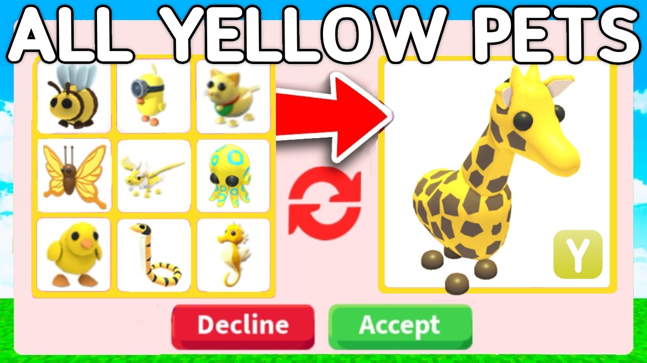 I Traded EVERY YELLOW PET In Adopt Me - YouTube