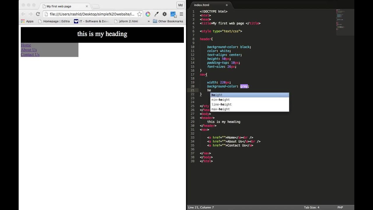 Creating Simple Webpage Using Html5 Part 1 Youtube 1940