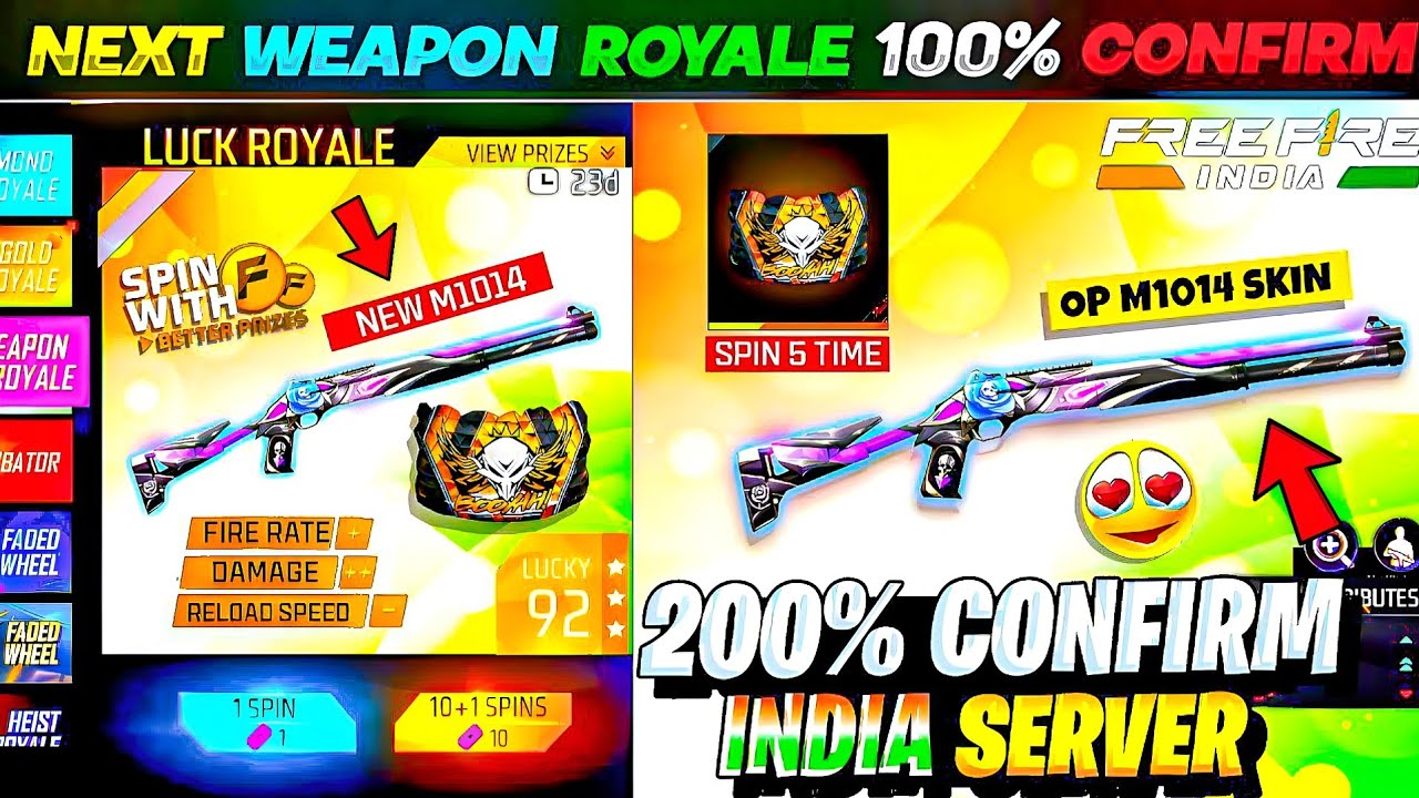Next Weapon Royale Free Fire🤯 | Weapon Royal Spin With Gold | Legendry ...