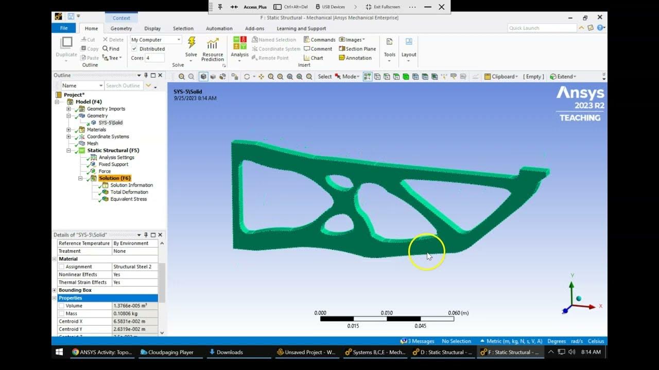 Part 2 of 2: Ansys 2023 R2 Topology Optimization Tutorial - YouTube
