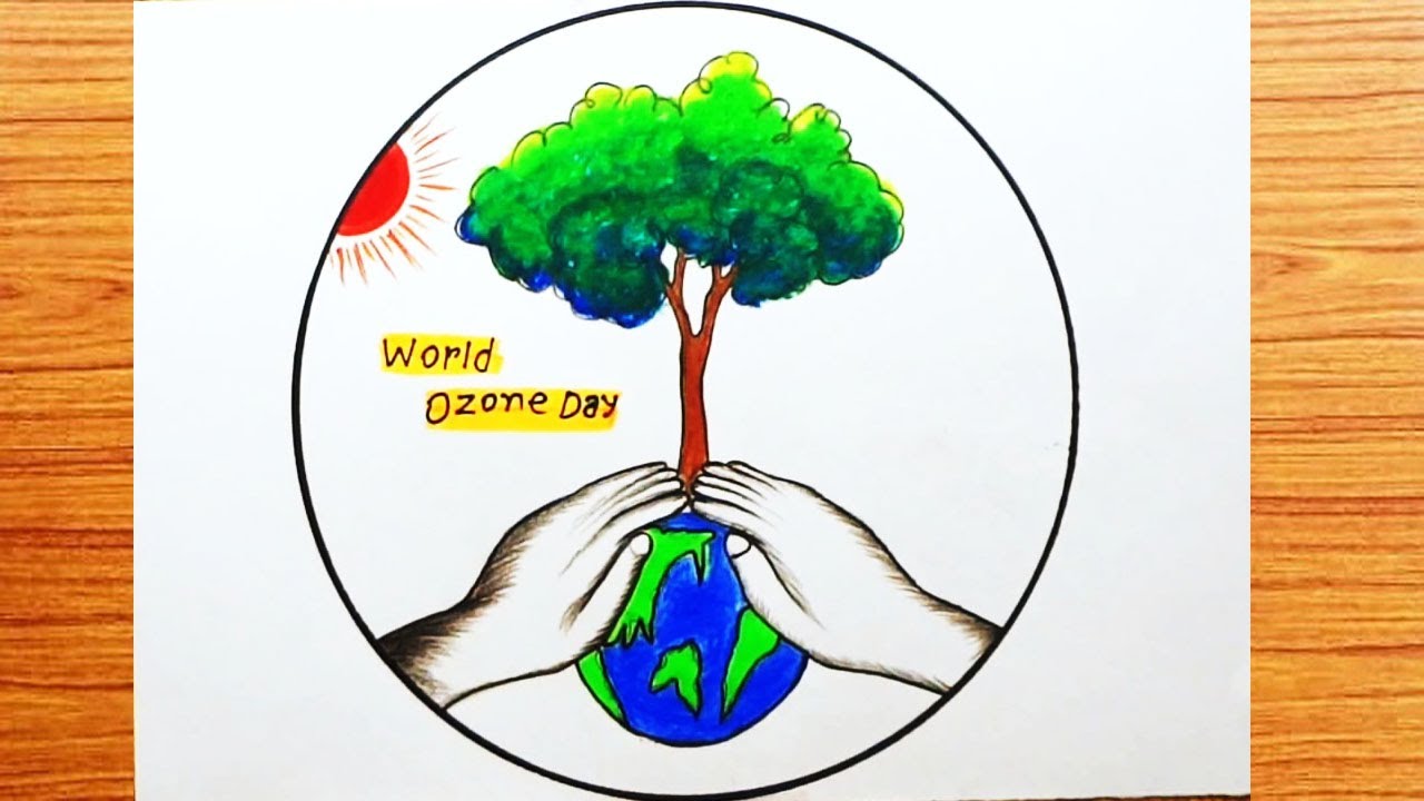 Ozone day Drawing | Ozone layer Drawing | World ozone day - YouTube