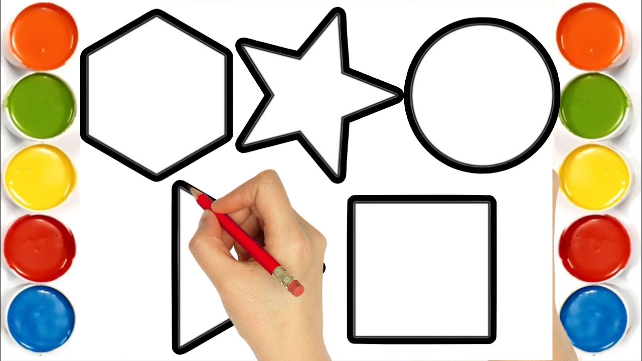 Learn Shapes , Painting and Colouring for Kids & Toddlers | Draw, Paint ...