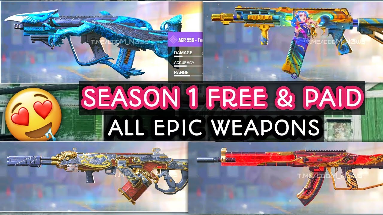 *New* Season 1 All Free & Paid Epic Weapons Codm 2023 | Codm Season 1 ...
