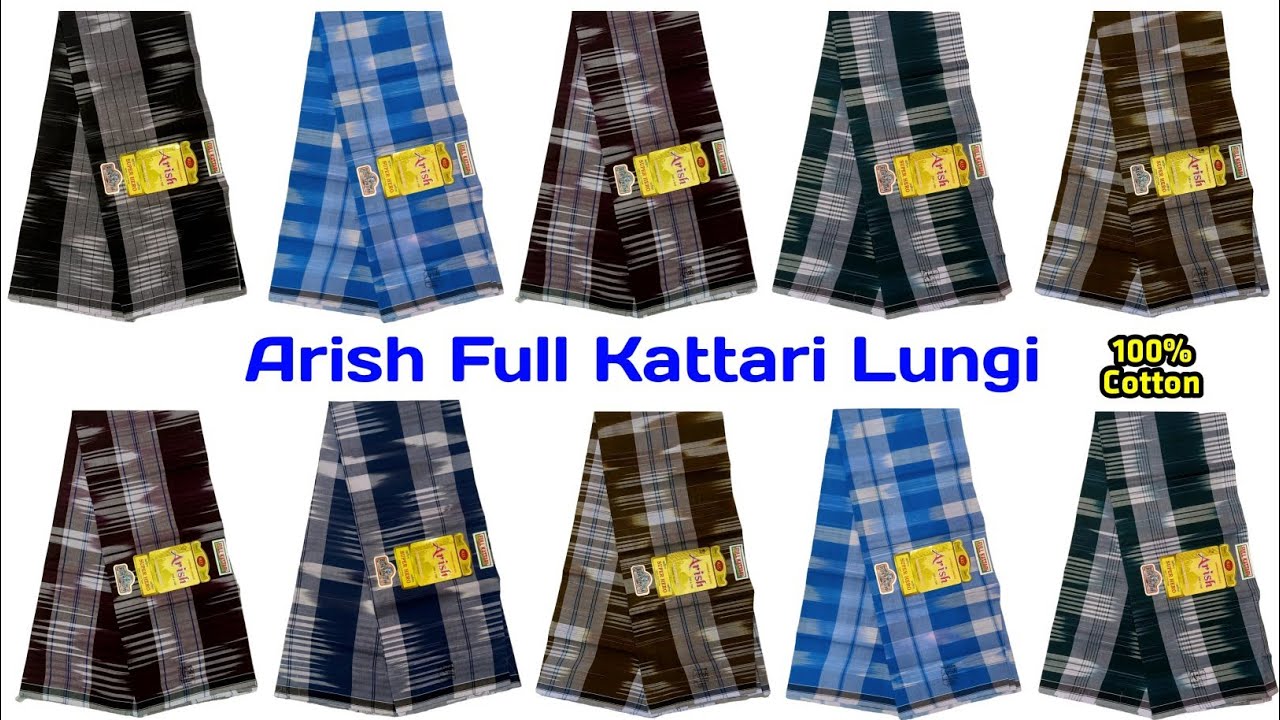 Arish Lungi - Platinum Full Kattari Design 100% Pure Cotton ...