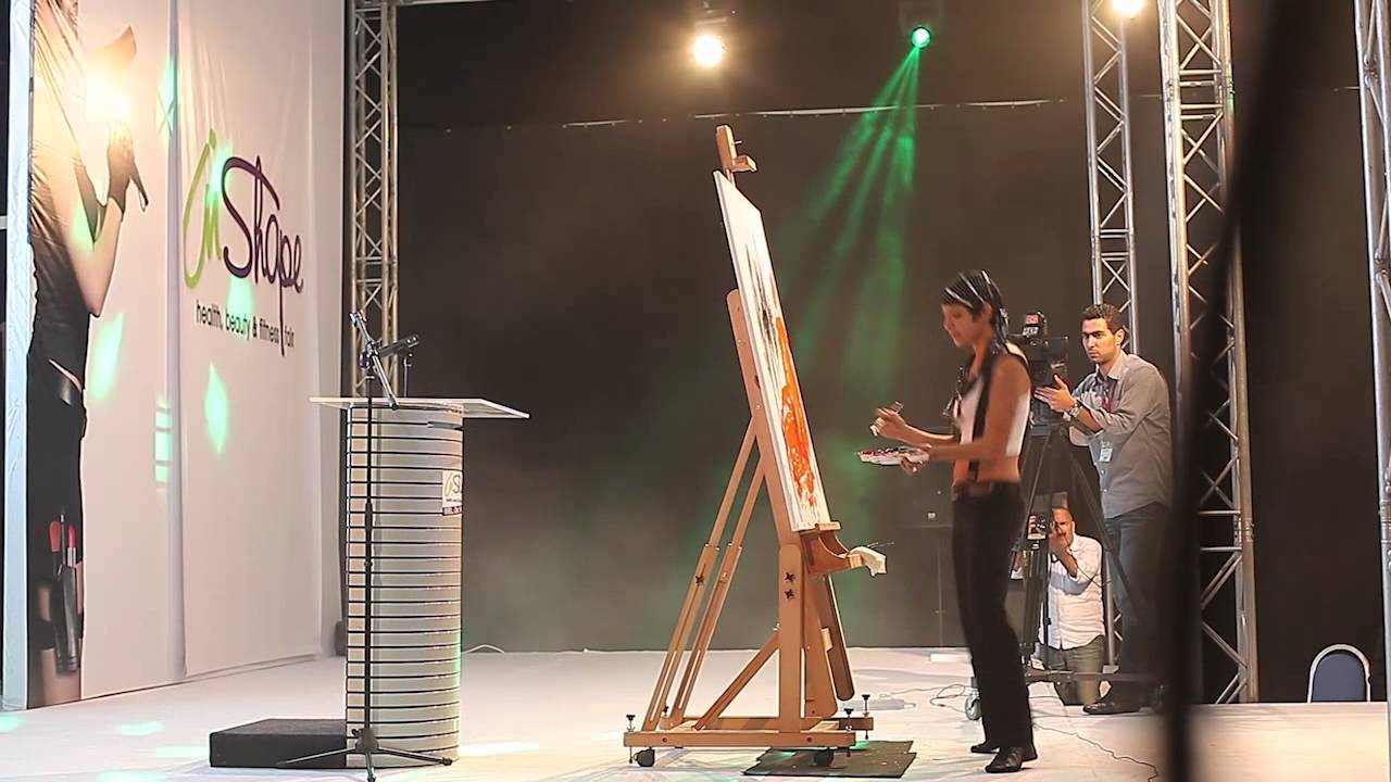 Inshape Fair, painting live while dancing by Artist Darine Semaan - YouTube