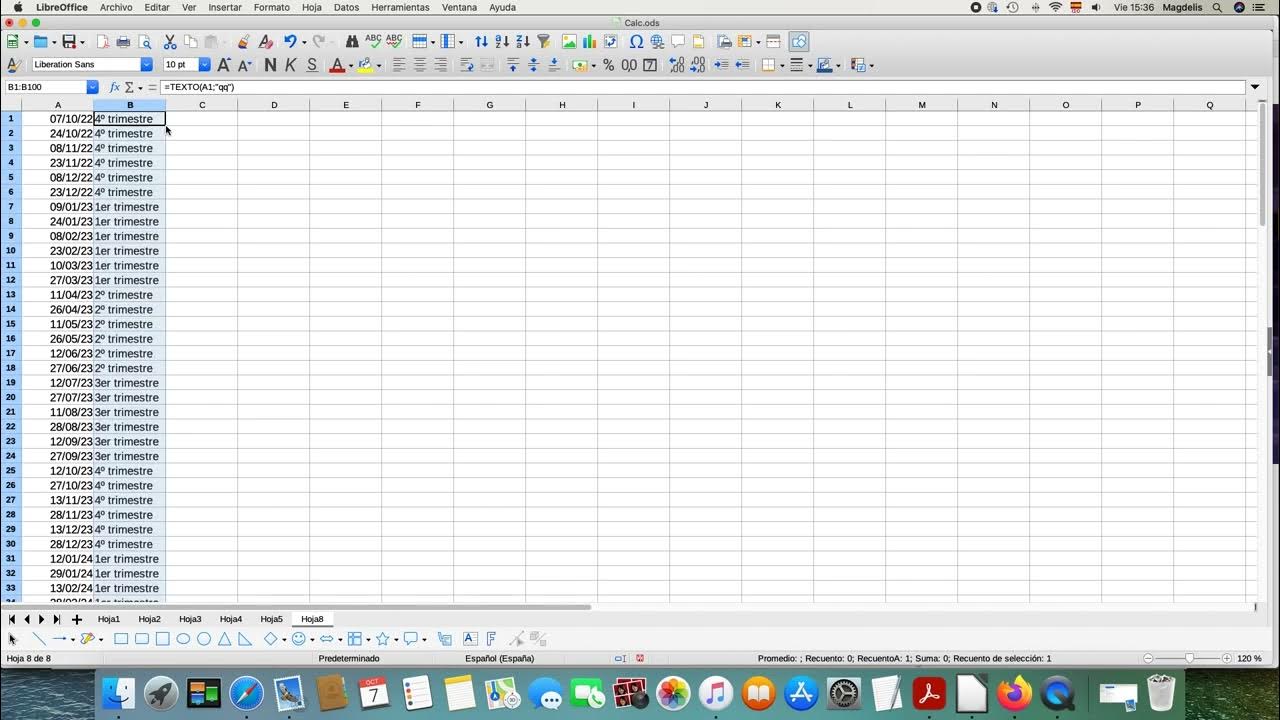 LibreOffice Calc, Función Texto - YouTube