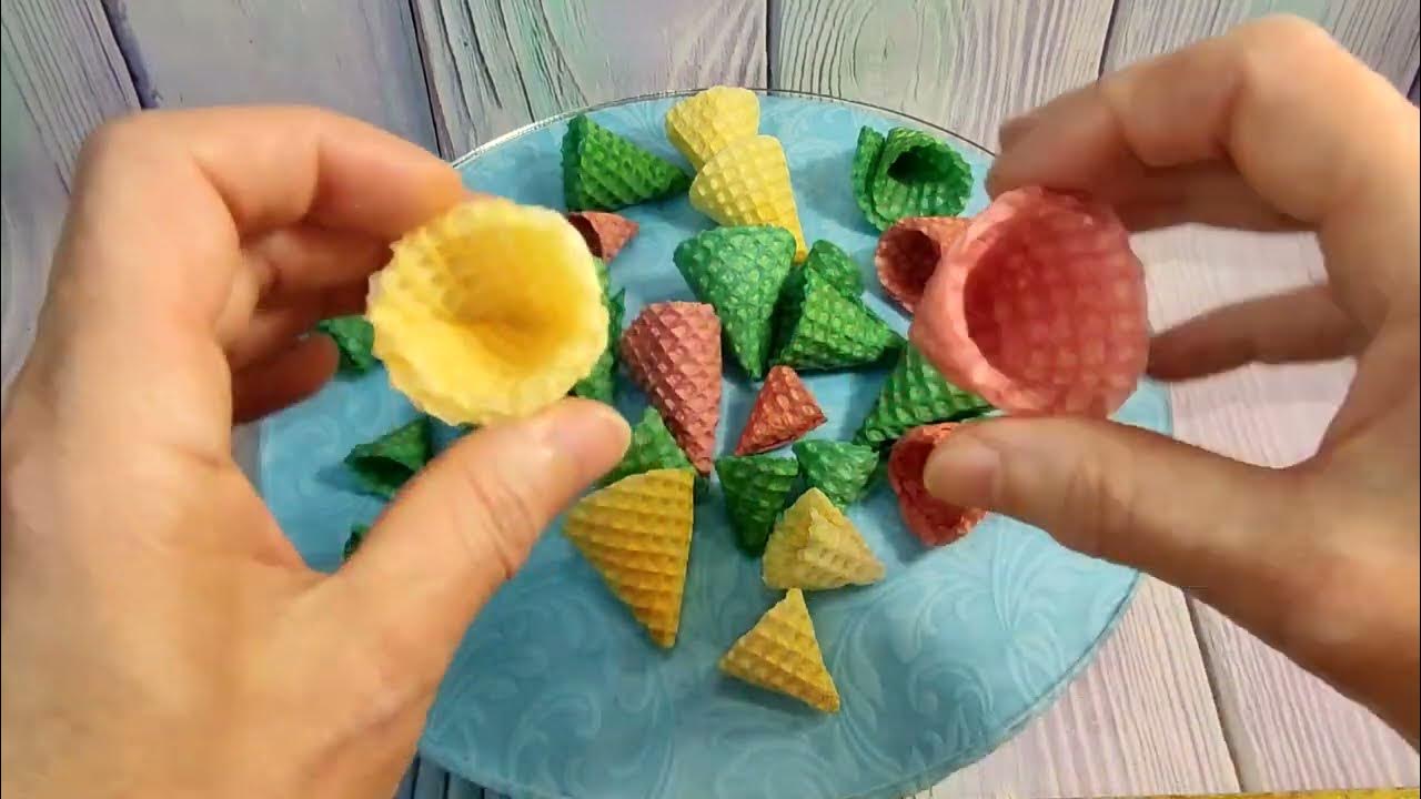 👍Маленькие ВАФЕЛЬНЫЕ РОЖКИ для цветов из БЗК за 5 минут!!!Своими руками ...