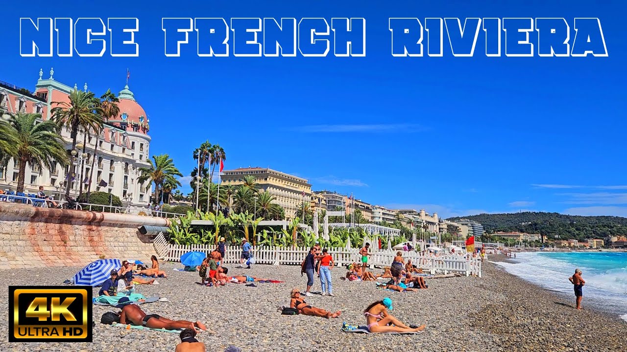 [4K] Nice France Walking tour it's very windy outside today, but ...