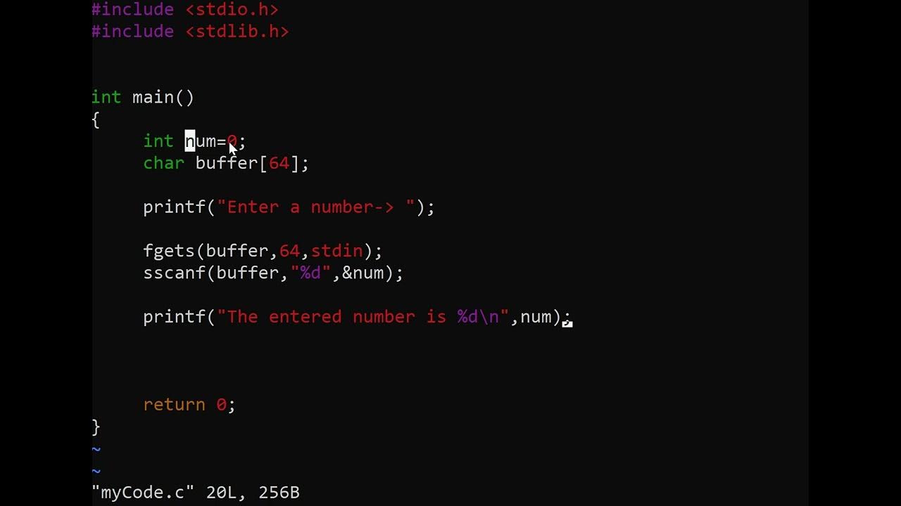 Using Sscanf And Fgets For Numeric Data Integers Floats And Doubles Lesson 10 C