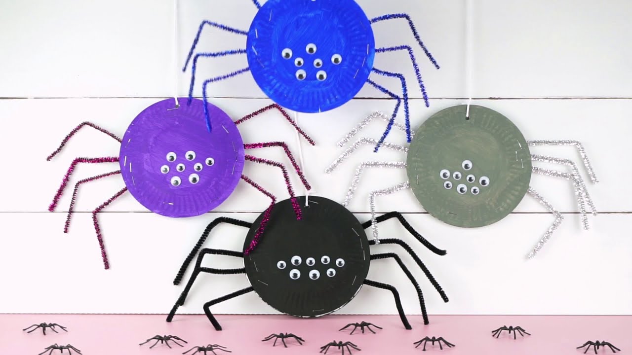 How to Make a Paper Plate Spider Craft - YouTube