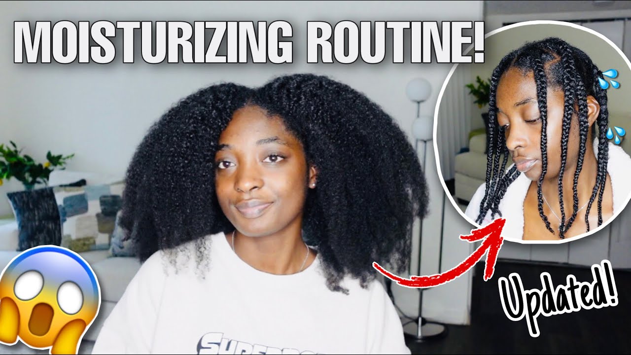 UPDATED NATURAL HAIR MOISTURIZING ROUTINE 😱‼️ - YouTube
