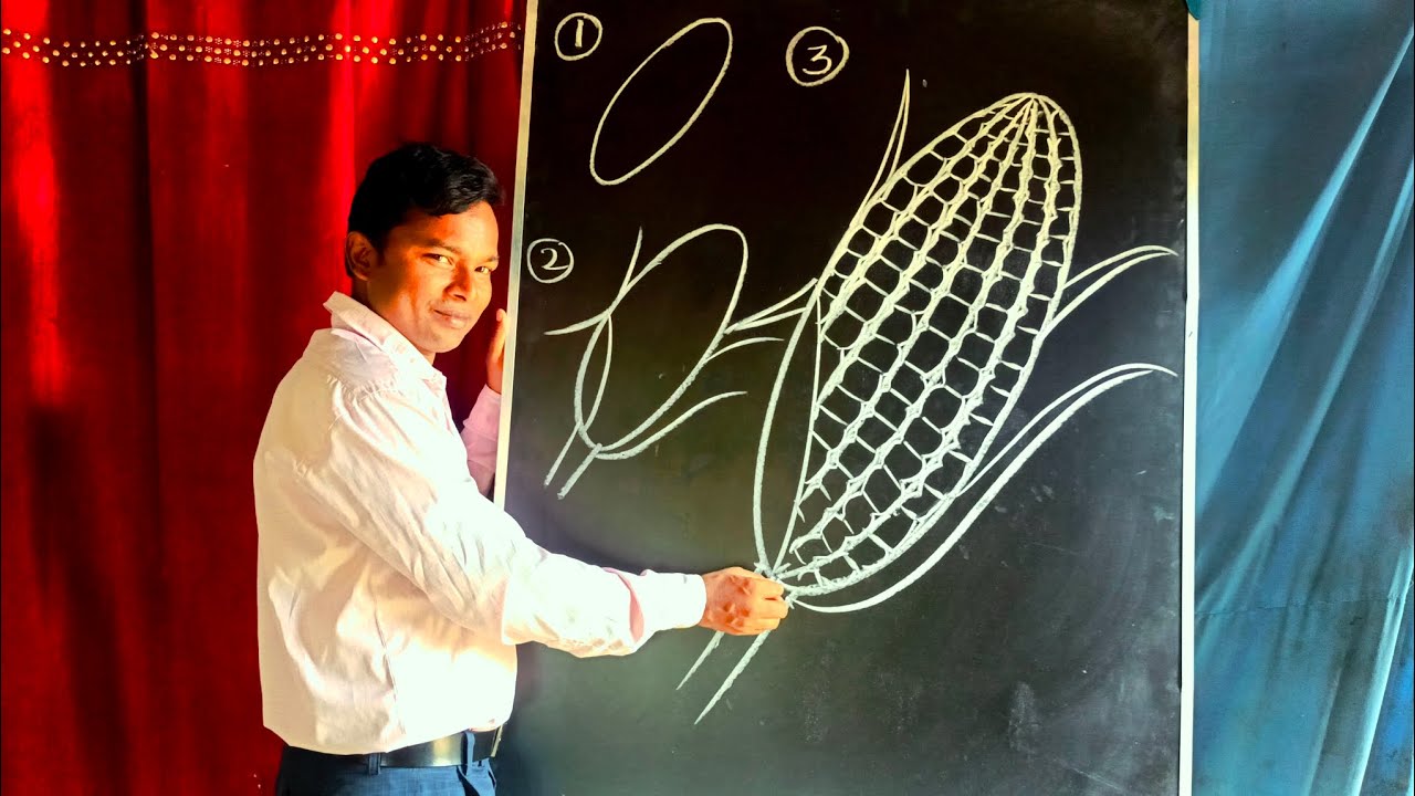 How to draw Corn Step by Step / Easy Corn drawing for kids. - YouTube