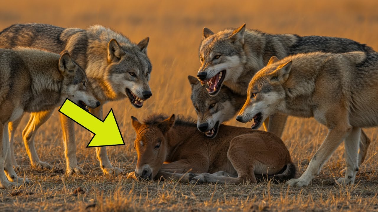 Wolves Attack a Helpless Baby Mustang Horse – Then Something Shocking ...