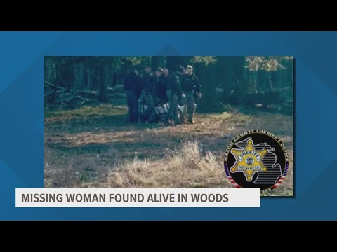 Missing Michigan woman found alive in the woods - YouTube