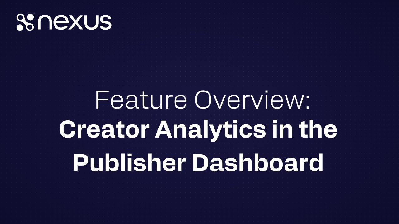 Feature Overview: Creator Analytics in the Publisher Dashboard - YouTube