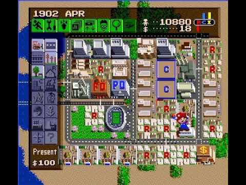 Sim City SNES Infinite Gift Start With Mario Statue - YouTube