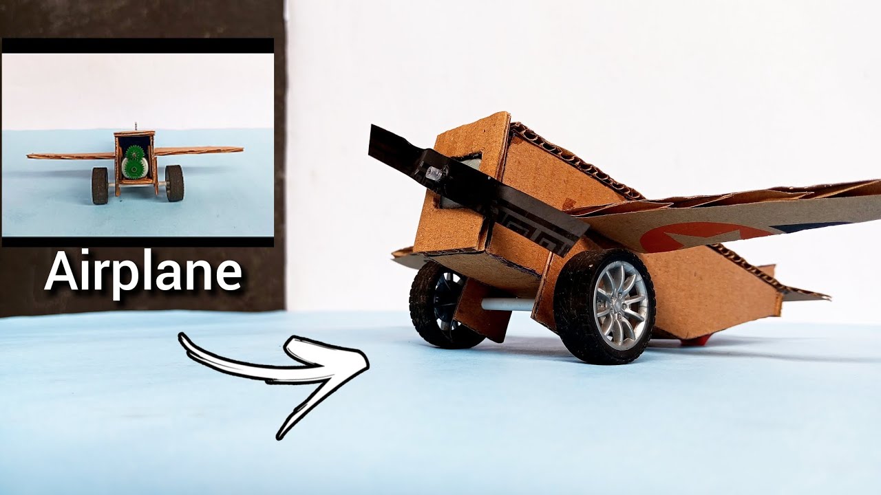 How To Make an Airplane with DC Motor - DIY Cardboard aeroplane - YouTube