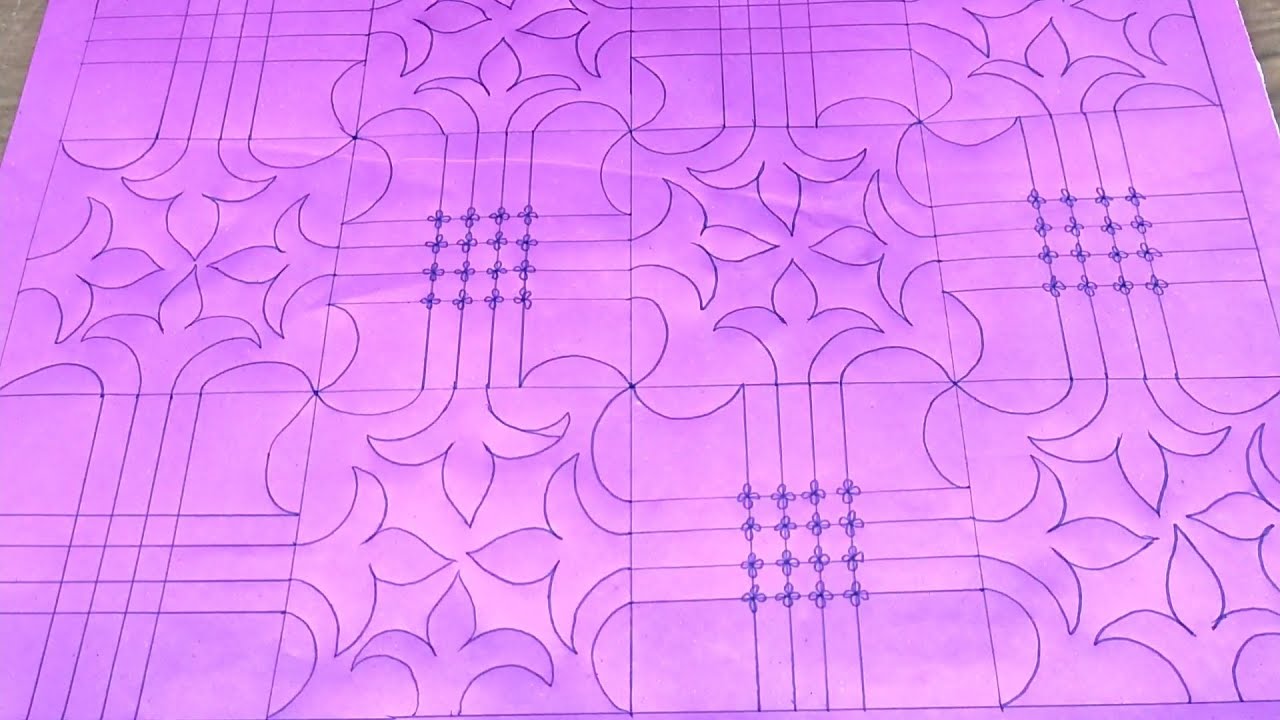 how to draw nakshi kantha tutorial//how to draw paper art//nokshi katha ...