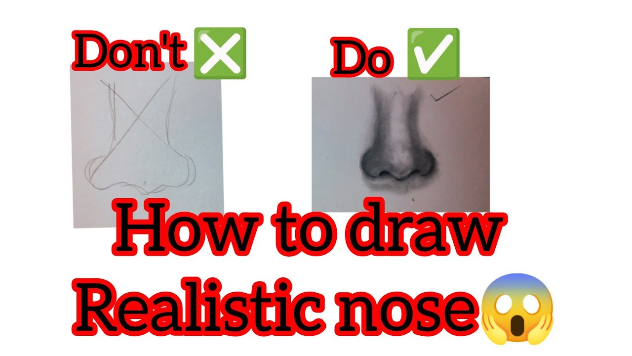 How to draw realistic nose/tutorial#art - YouTube