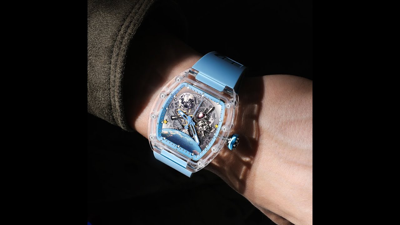 3D Interstellar Spaceship Transparent Mechanical Watch Luminous Moon ...