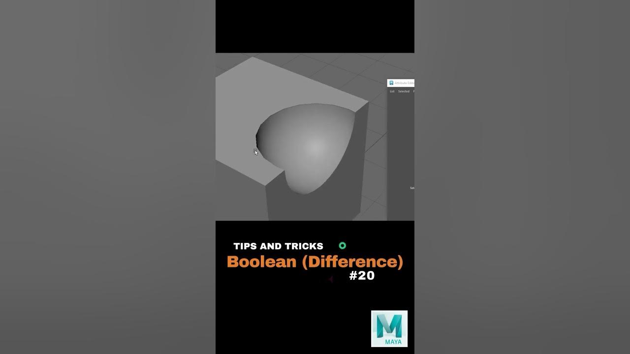 Maya Boolean Difference MADE EASY! Cut Perfect Shapes in SECONDS #shorts #mayatutorial #mayatips ...