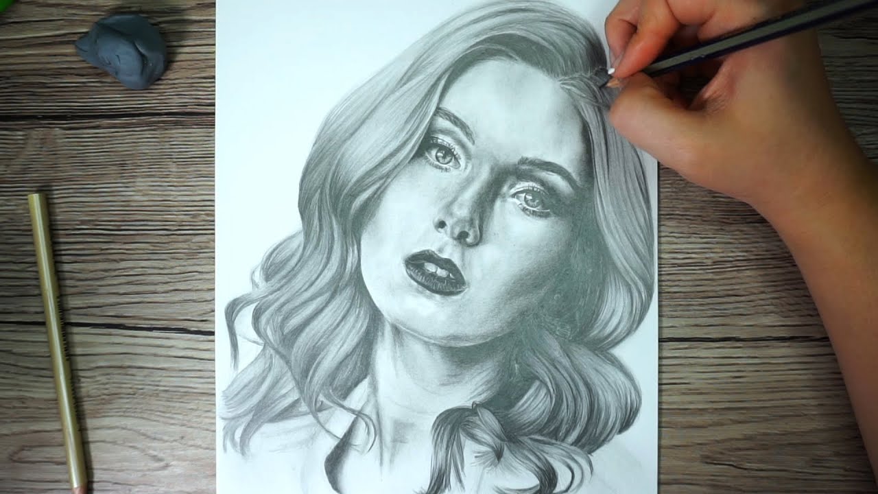 How to Draw Realistic Girl's Hair | Step by Step Tutorial - YouTube