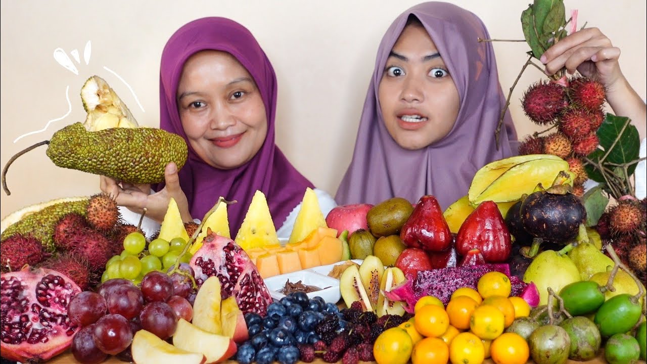 JERUK DIMAKAN SAMA KULITNYA‼️😱 MUKBANG BUAH BUAHAN PART4 BARENG MAMA ...