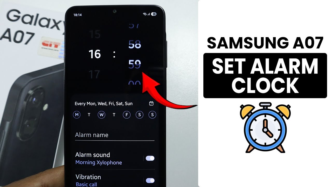 How to Set Alarm Clock in Samsung A07 - Alarm Setting - YouTube