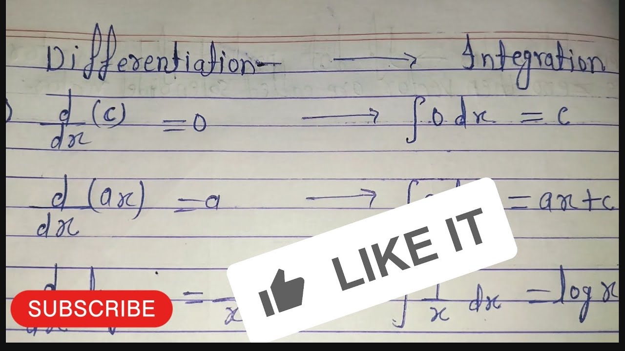 integration formula - YouTube