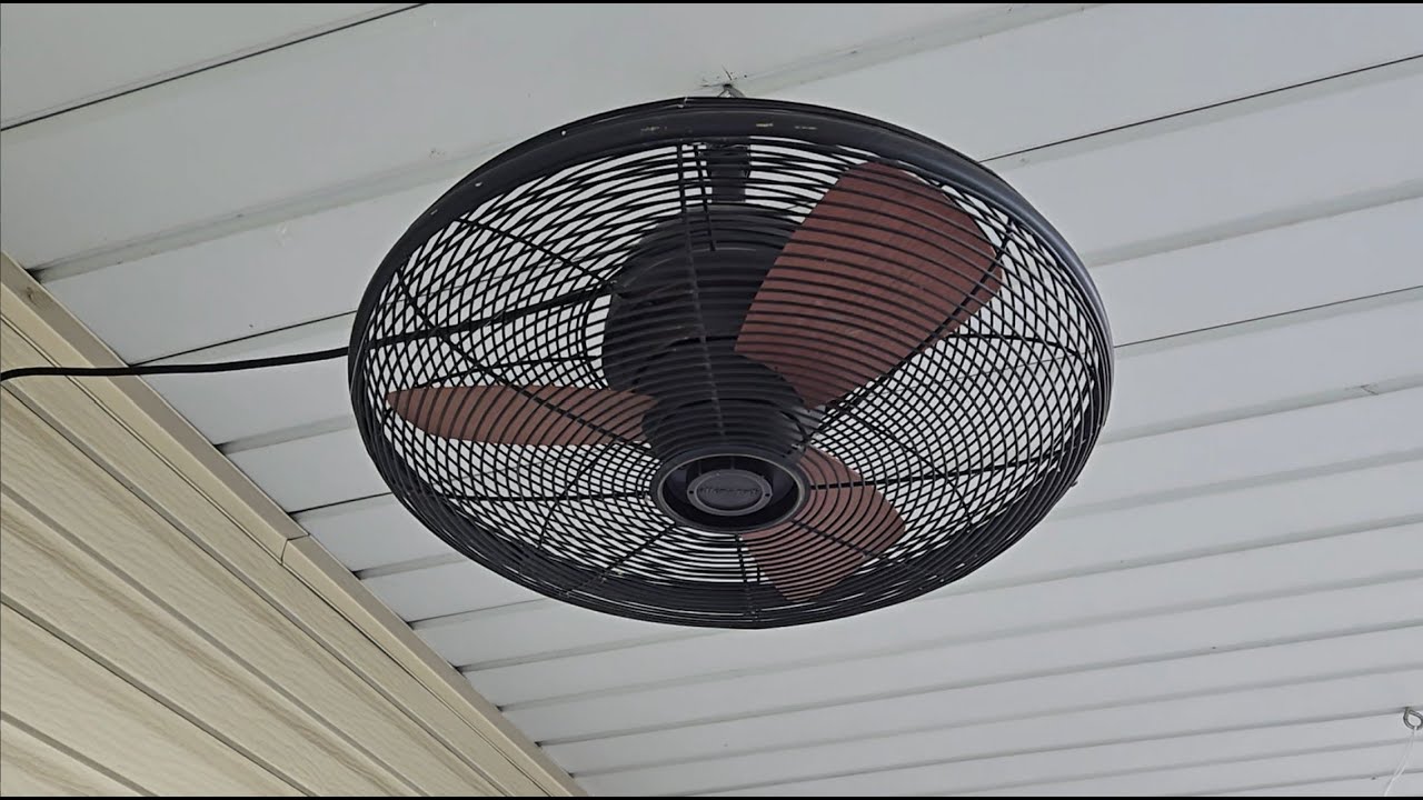 Allen & Roth Outdoor Ceiling Fan - Caged, 3-Speed, Hanging - YouTube