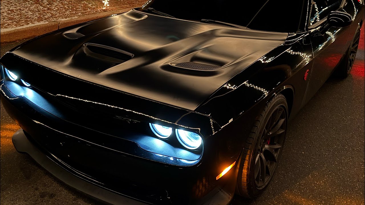 Hellcat challenger nighttime highway pov - YouTube