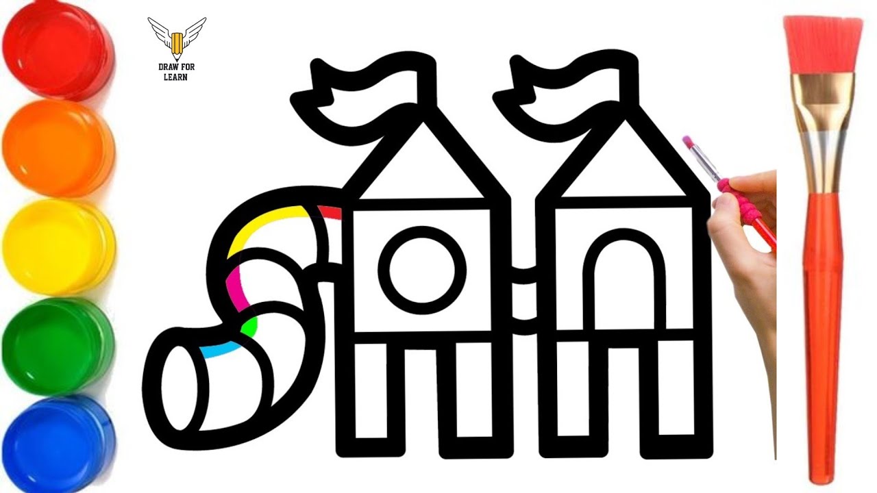 How to Draw playground drawing, Painting and Coloring for Kids ...