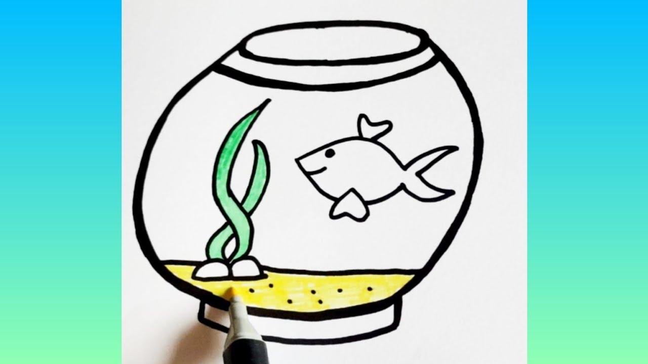 how to draw easy fish tank #easydrawing @rosehouse12394 - YouTube