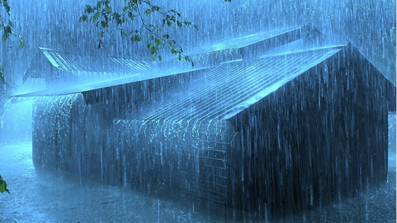 3 minutes to Soothe and help you sleep instantly with scary rain ...