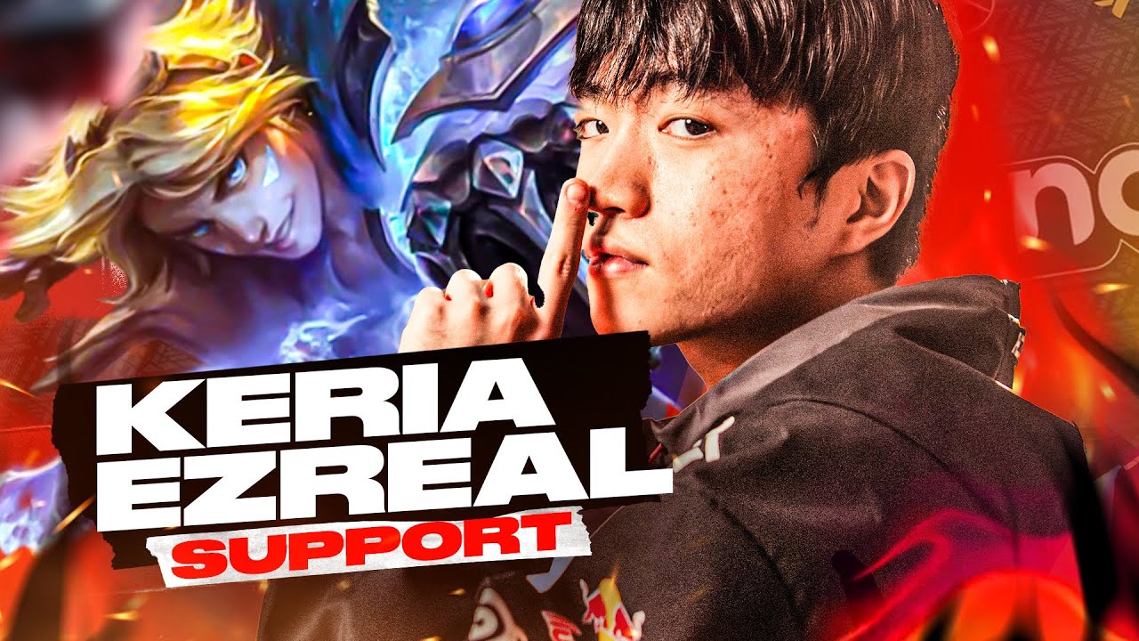 KERIA PLAYS EZREAL SUPPORT - T1 VS FOX - YouTube