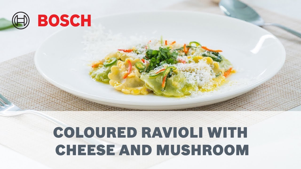 Cooking with Bosch - Coloured Ravioli with Cheese and Mushroom - YouTube