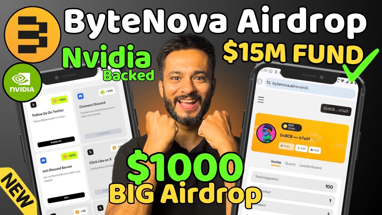 100% Biggest Airdrop | ByteNova Airdrop Backed By Nvidia with $15 ...