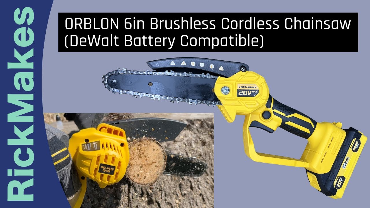 ORBLON 6in Brushless Cordless Chainsaw (DeWalt Battery Compatible ...