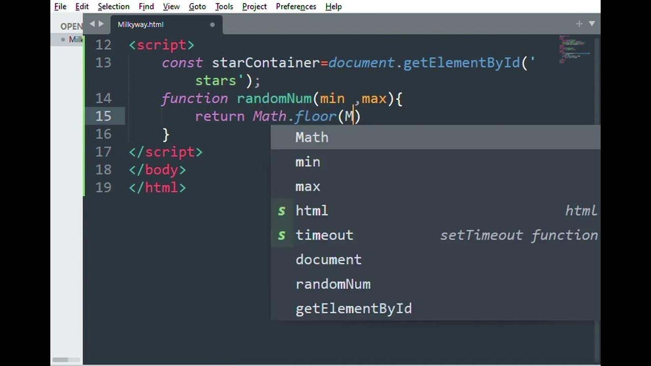 MilkyWay ANIMATION IN HTML CSS/ SPACE ANIMATION#css #html # ...