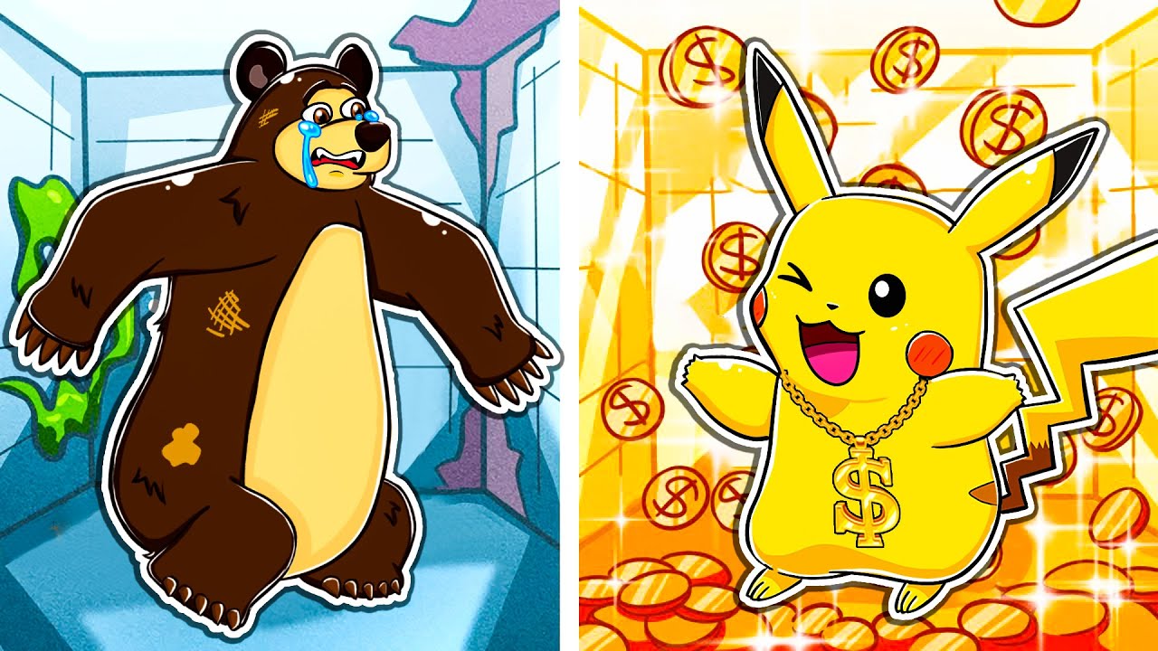 Poor the bear and rich pikachu, sad story animation - the bear cartoon ...