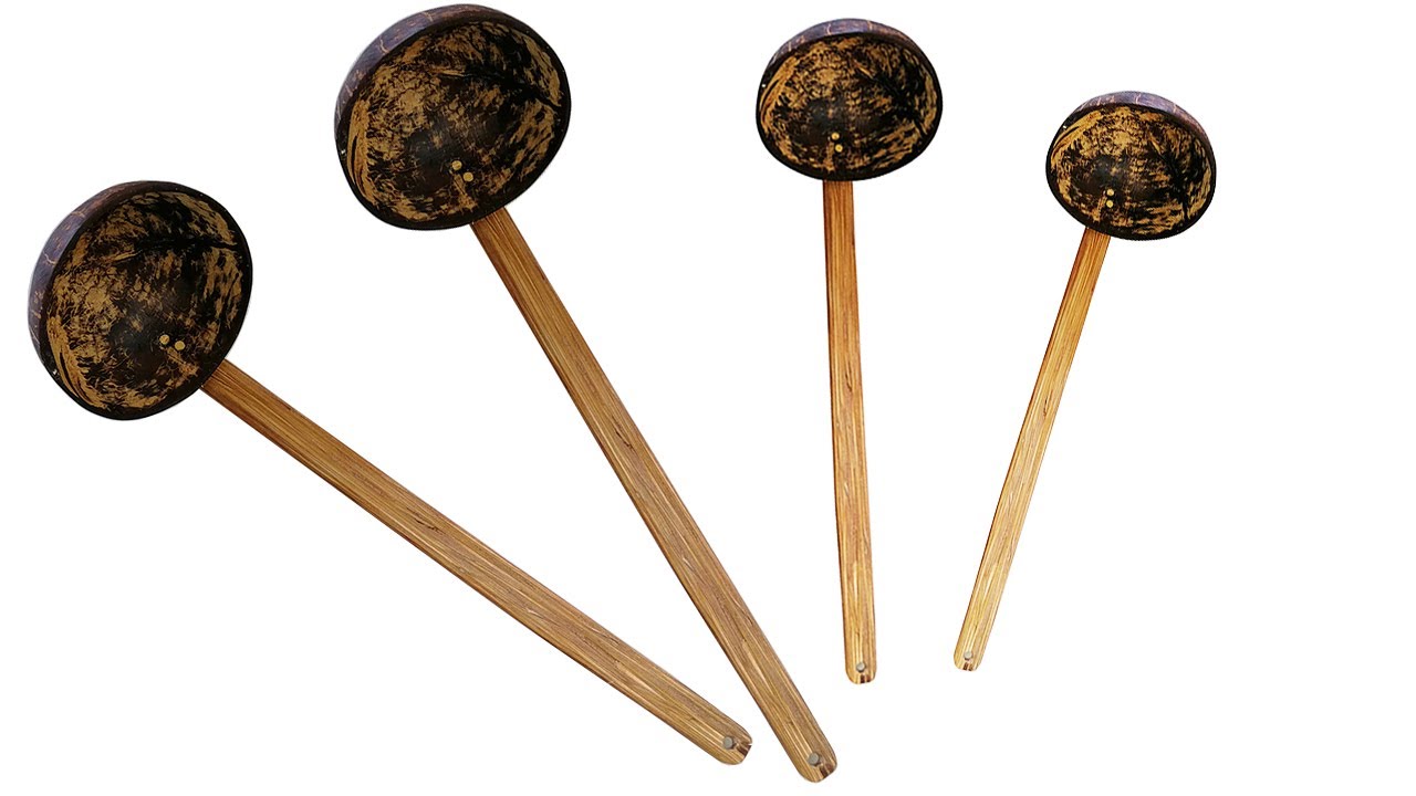 DIY Ladle Handmade||Coconut shell ladle||DIY Ladle wood handle for ...