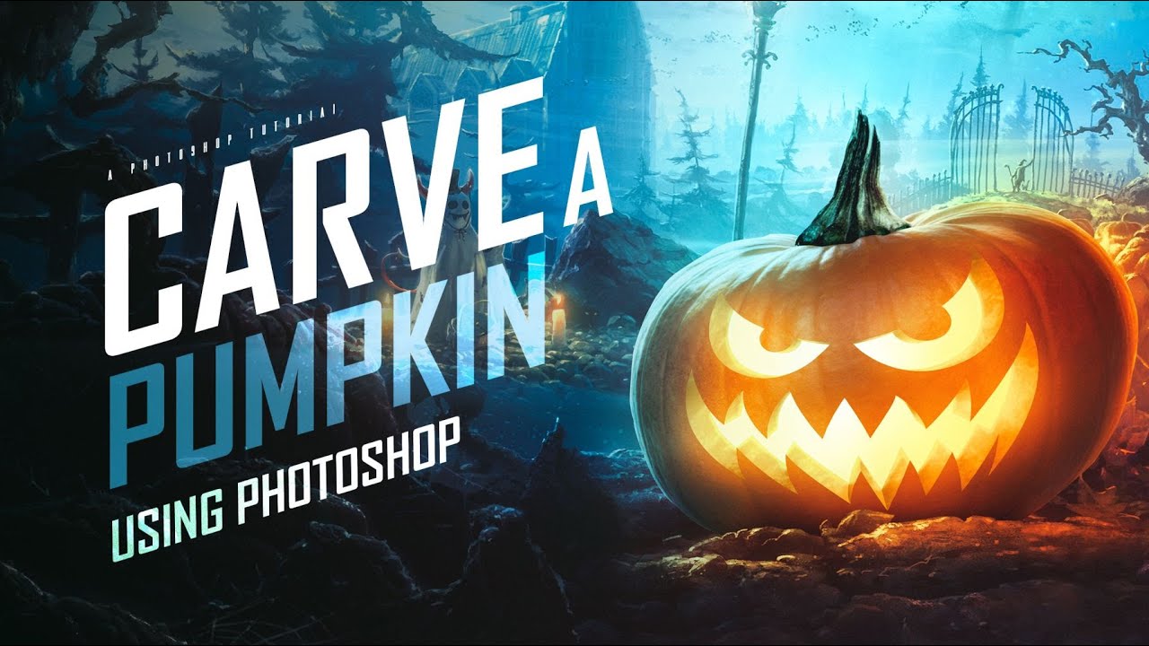 A Photoshop Tutorial to carve a PUMPKIN! "By Artvader04" - YouTube