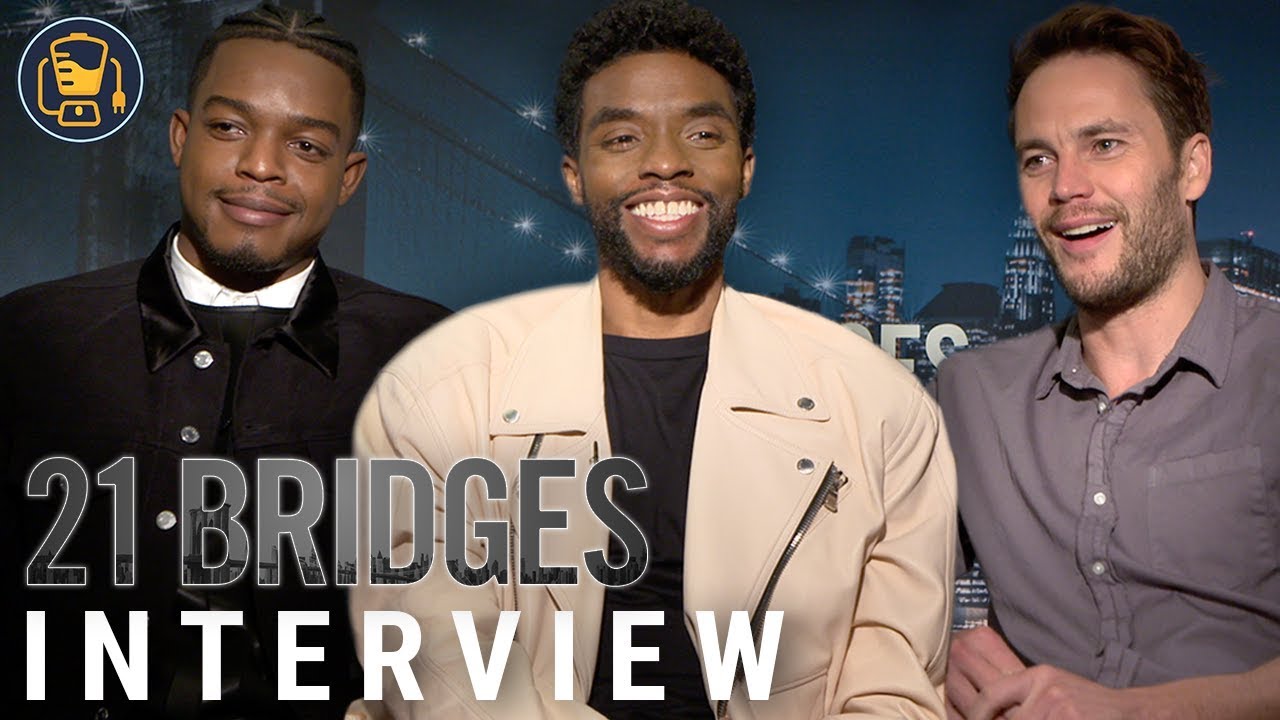 Chadwick Boseman, Taylor Kitsch and More | 21 Bridges Cast Interview ...