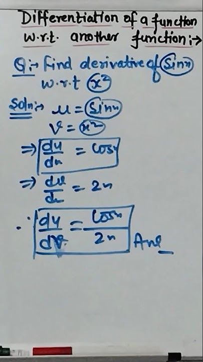 Differentiation of a function w.r.t. another function - YouTube