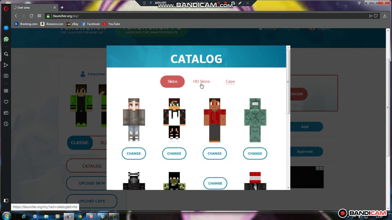 minecraftze skinis dayeneba sxvanairad - YouTube