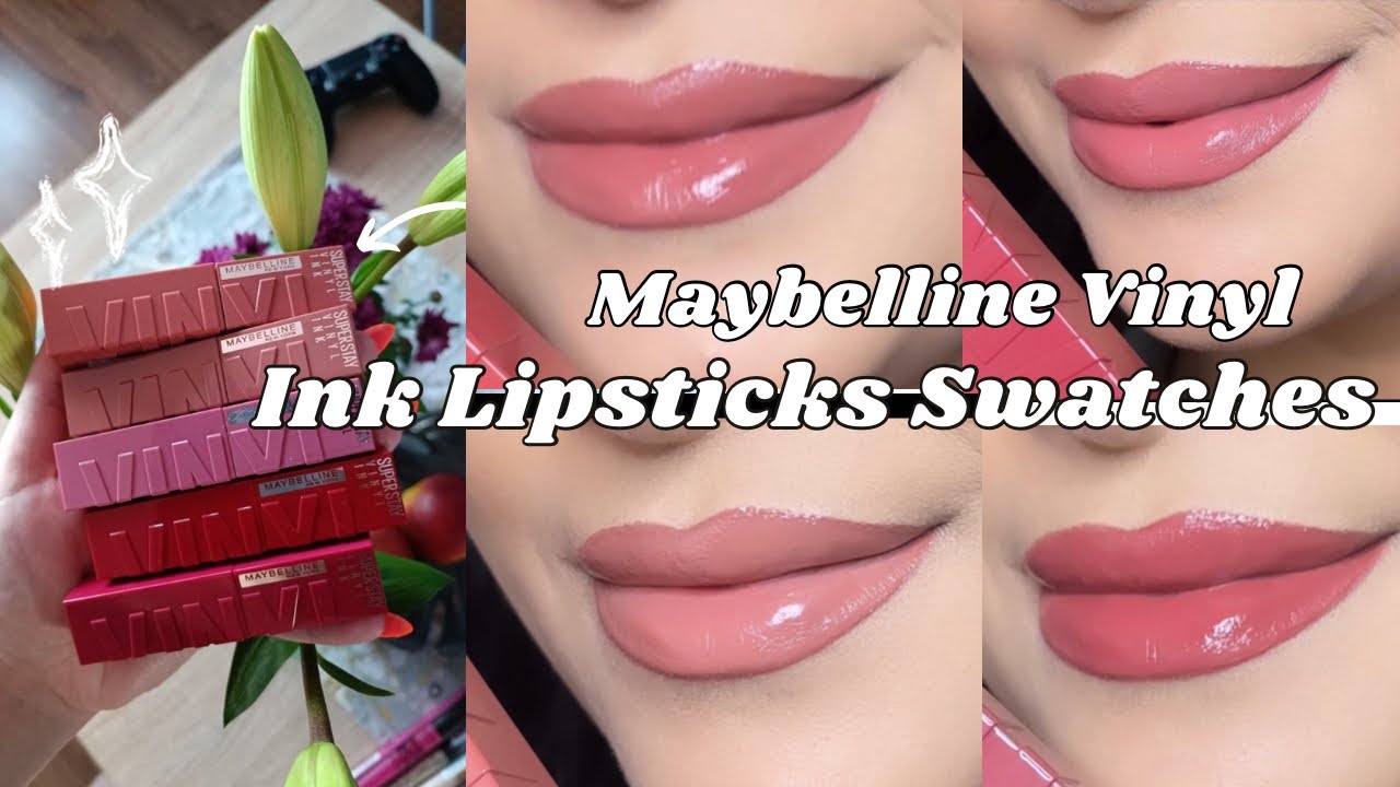 Maybelline Vinyl Ink Liquid Lipstick Swatches | Shades - Peachy, Saucy ...