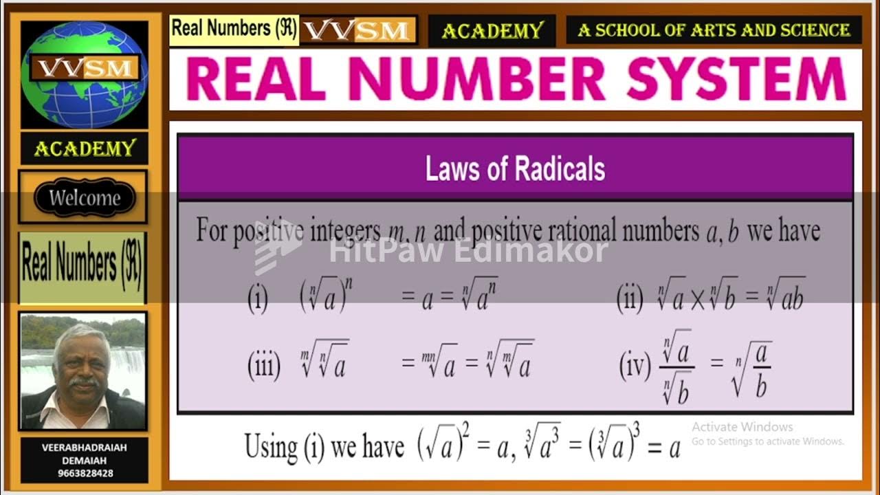 MATHEMATICS REAL NUMBER SYSTEM SURDS RATIONAL AND IRRATIONAL NUMBERS - YouTube