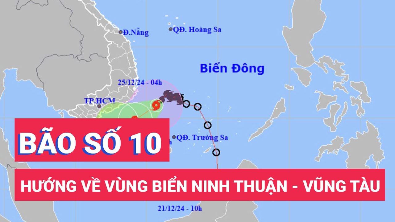 Bão số 10 hướng về vùng biển Ninh Thuận - Vũng Tàu - YouTube