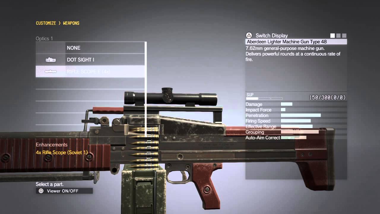 METAL GEAR SOLID V: THE PHANTOM PAIN How to Customize your weapons ...