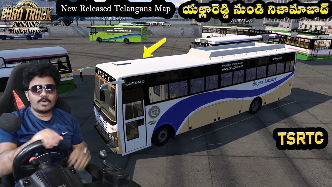 New Telangana Map Update TSRTC Buses Indian Traffic | Driving with ...